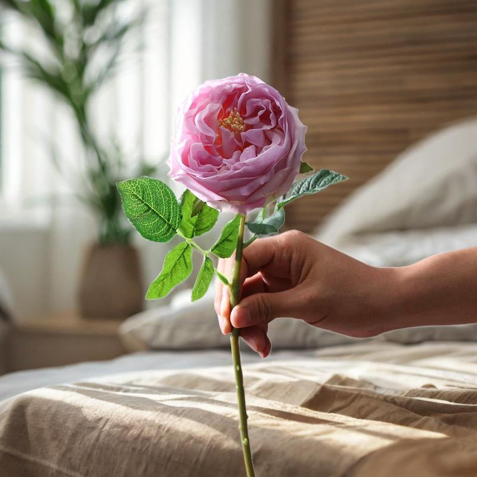 Flor de rosa artificial Macarena Rosa falsa preservada 45 cm Púrpura ...