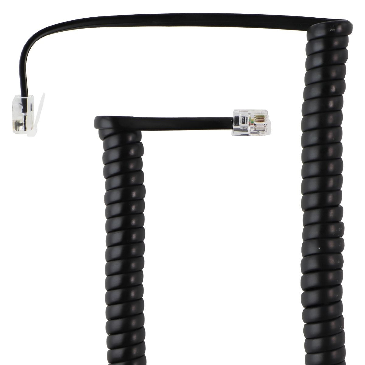 Restored Coiled 2.5-ft (RJ22) Telephone Connector Cable - Black ...