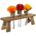 Excello Global Products Unique Rustic Flower Holder with 3 Glass Vases ...