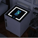 FINE MAKER Multifunctional Modern Nightstand with Wireless Charging Station and Hidden strongbox ...