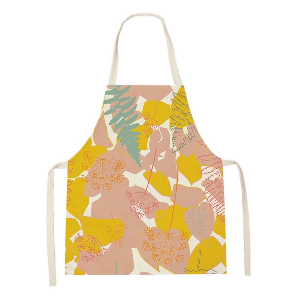 Kids Abstract leaf linen drawing apron work anti dirt - Walmart.com