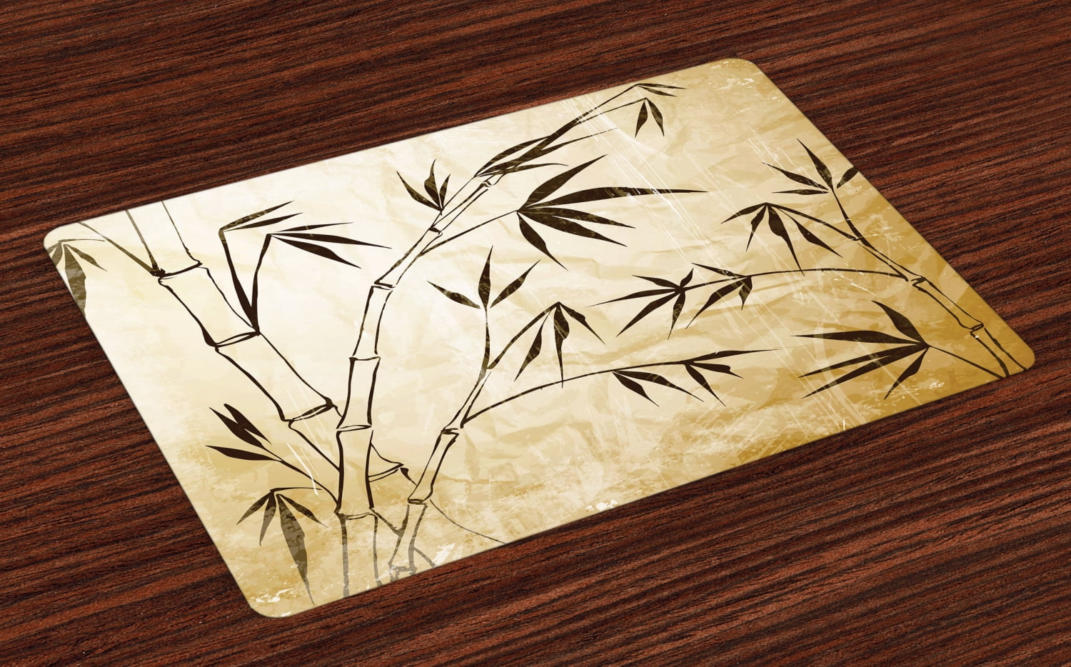 Ambesonne Asian Themed Place Mats Set of 4, Gradient Color Leaves ...