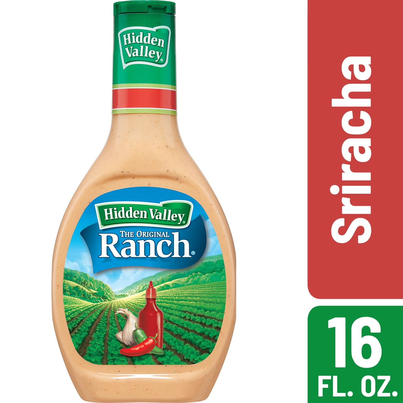 Hidden Valley Sriracha Ranch Salad Dressing & Topping, Gluten Free – 16 ...