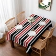 Black Red Contrast Monochromatic Tones Table Cloth 60x84in, Waterproof ...