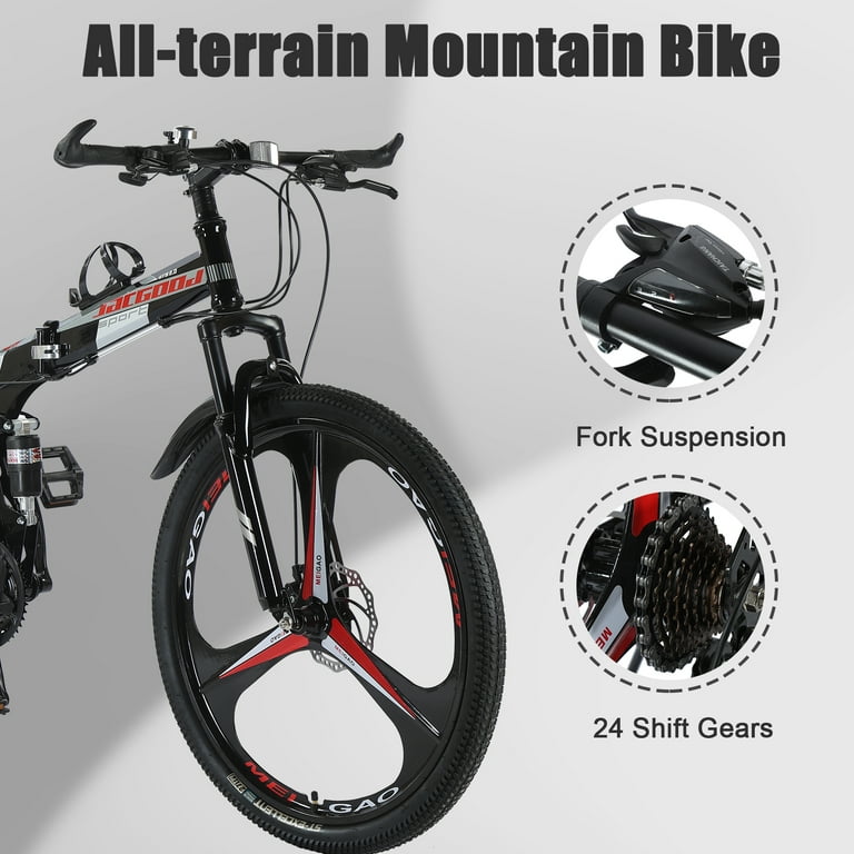 Jacgood 26 Inch Adult Mountain Bike with 24-Speed Drivetrain Jacgood 26 Inch Adult Mountain Bike with 24-Speed Drivetrain