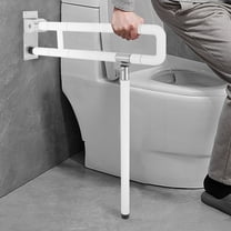 Petoto 2 Pcs Handicap Toilet Grab Bar 23.6 Inch, Flip Up Bathroom Grab ...