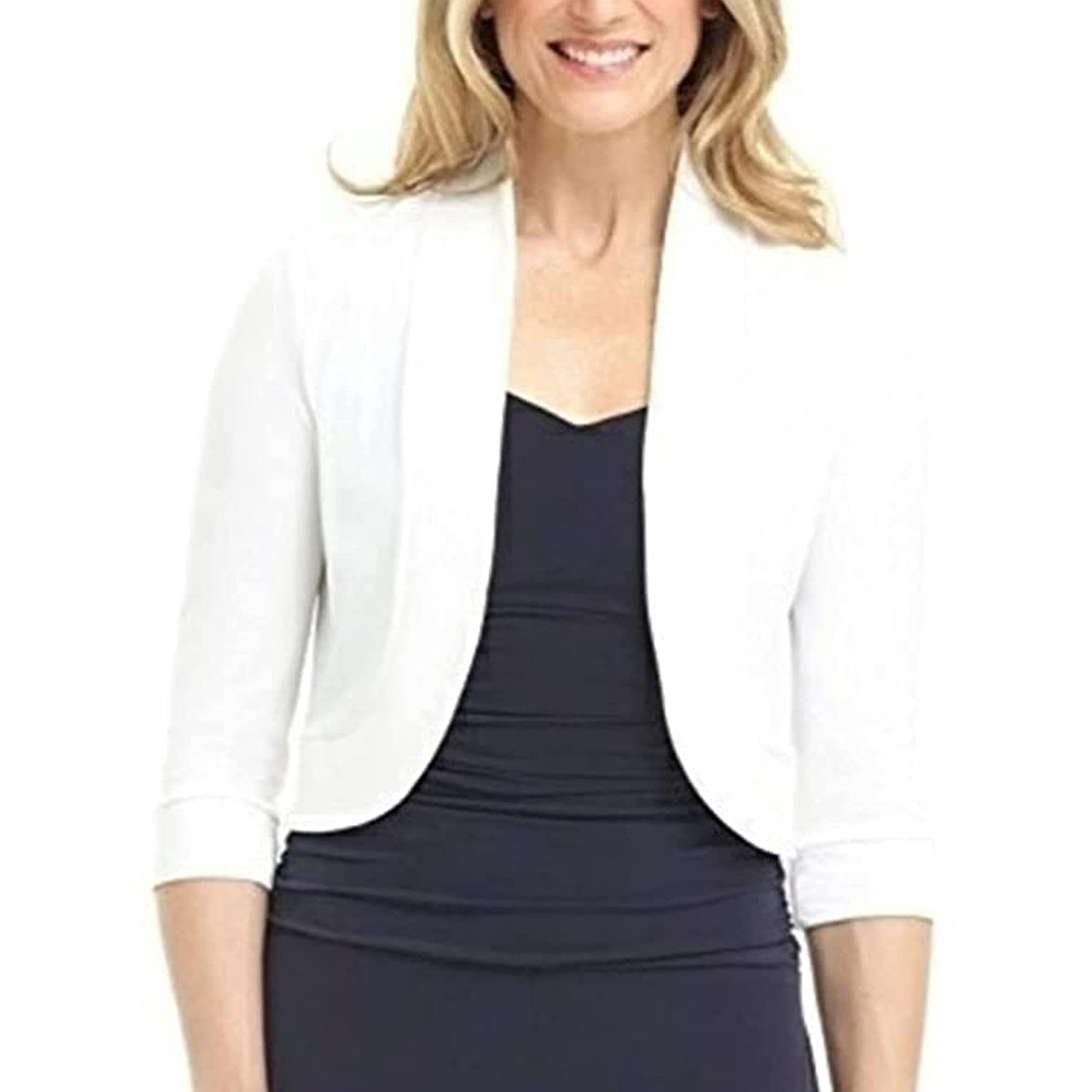 ZIYIXIN Women Shrug Open Front Bolero Cardigan Long Sleeve Cropped ...