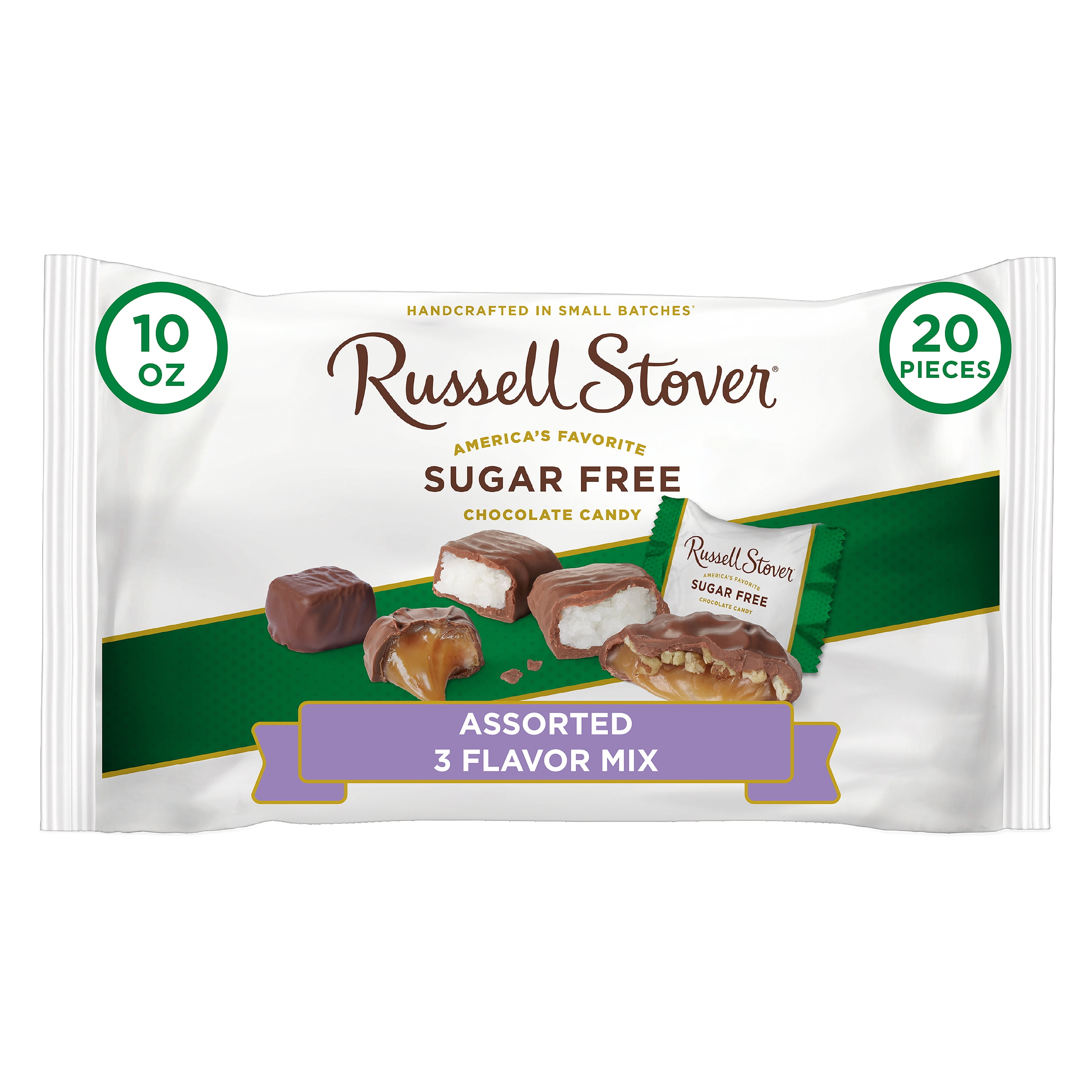 RUSSELL STOVER Sugar Free Chocolate Candy Assorted 3 Flavor Mix, 10 oz ...
