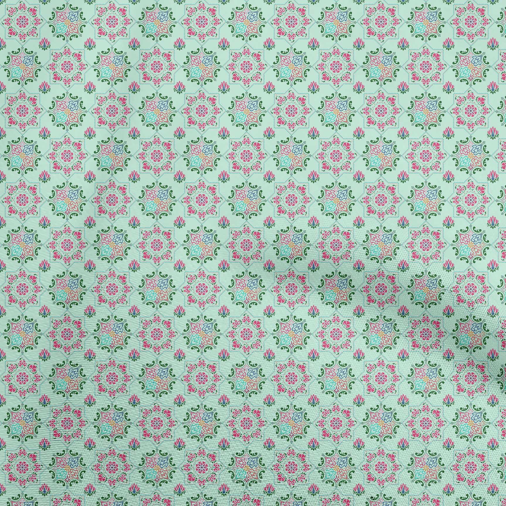 oneOone Velvet Light Mint Green Fabric Asian Suzani Sewing Material ...