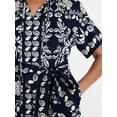 Time and Tru Women’s Border Print Linen Blend Midi Dress, Sizes XS-XXXL ...