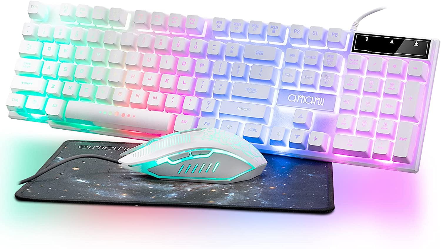 TRAHOO-Gaming Keyboard and Mouse Combo-Rainbow Keyboard &Gaming Mouse ...