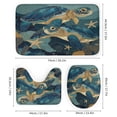 4Pcs Shower Curtain Sets with Rugs Nautical Green Sea Turtles Beach ...