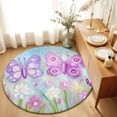 Boho Butterfly 4' Round Rug for Cozy Reading Nook Home Office Chair ...