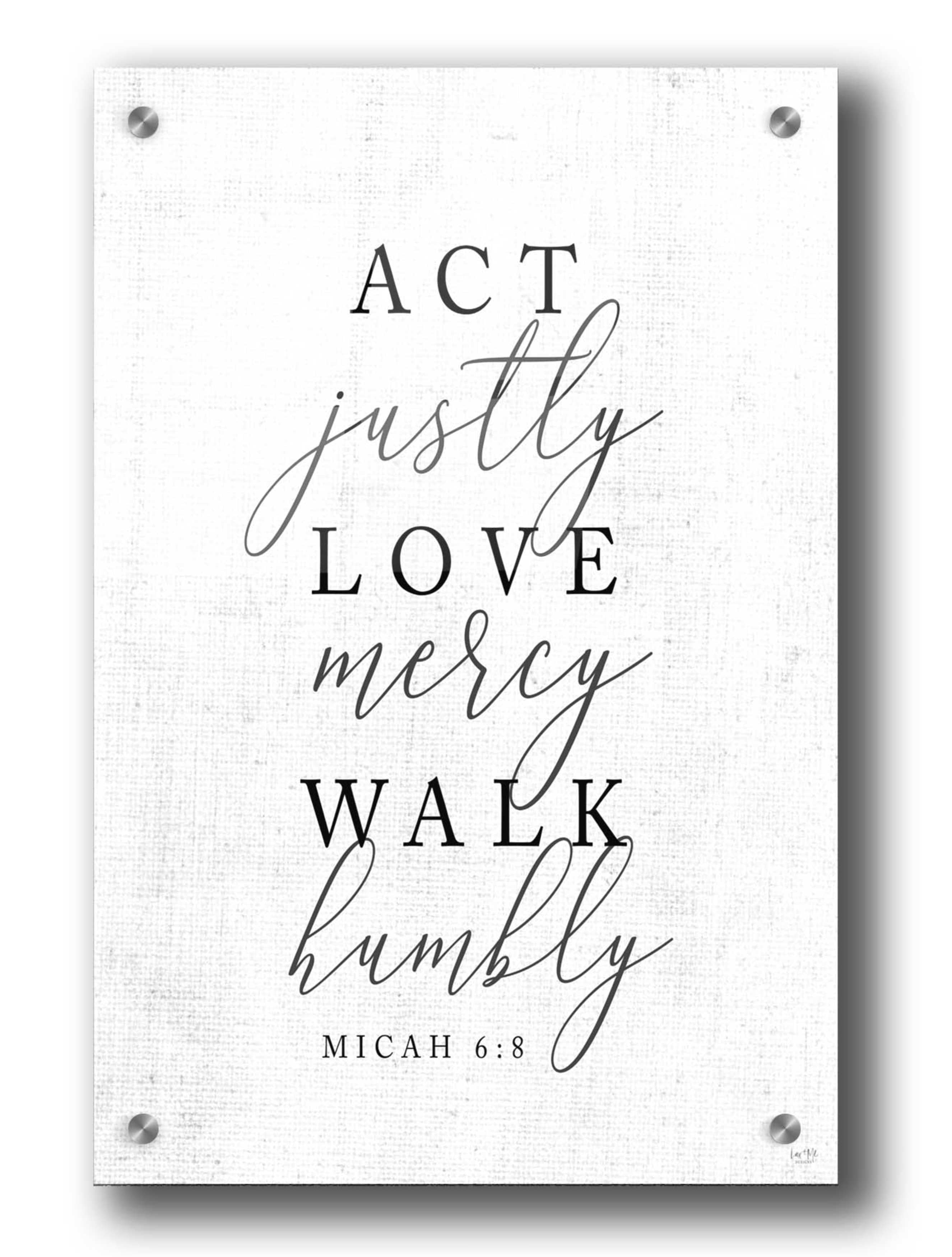Epic Art 'Act Justly' by Lux + Me, Acrylic Glass Wall Art, 24"x36 ...
