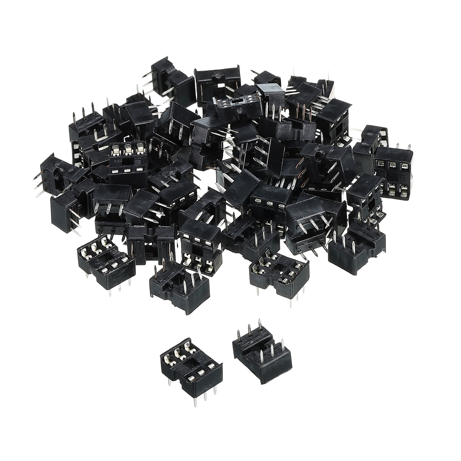 Uxcell DIP IC Chip Socket Adapter Flat Pin 6P 2.54mm Pitch IC Socket ...