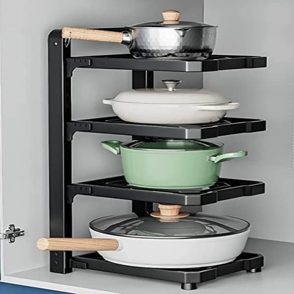 Pot Rack Kitchen Shelf With 4 Adjustable Compartments For Home Kitchen ...