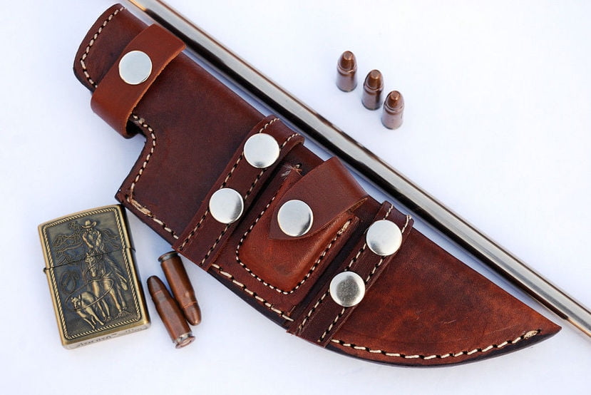Custom Handmade Horizontal Tracker Knife Leather Sheath S8 - Walmart.com