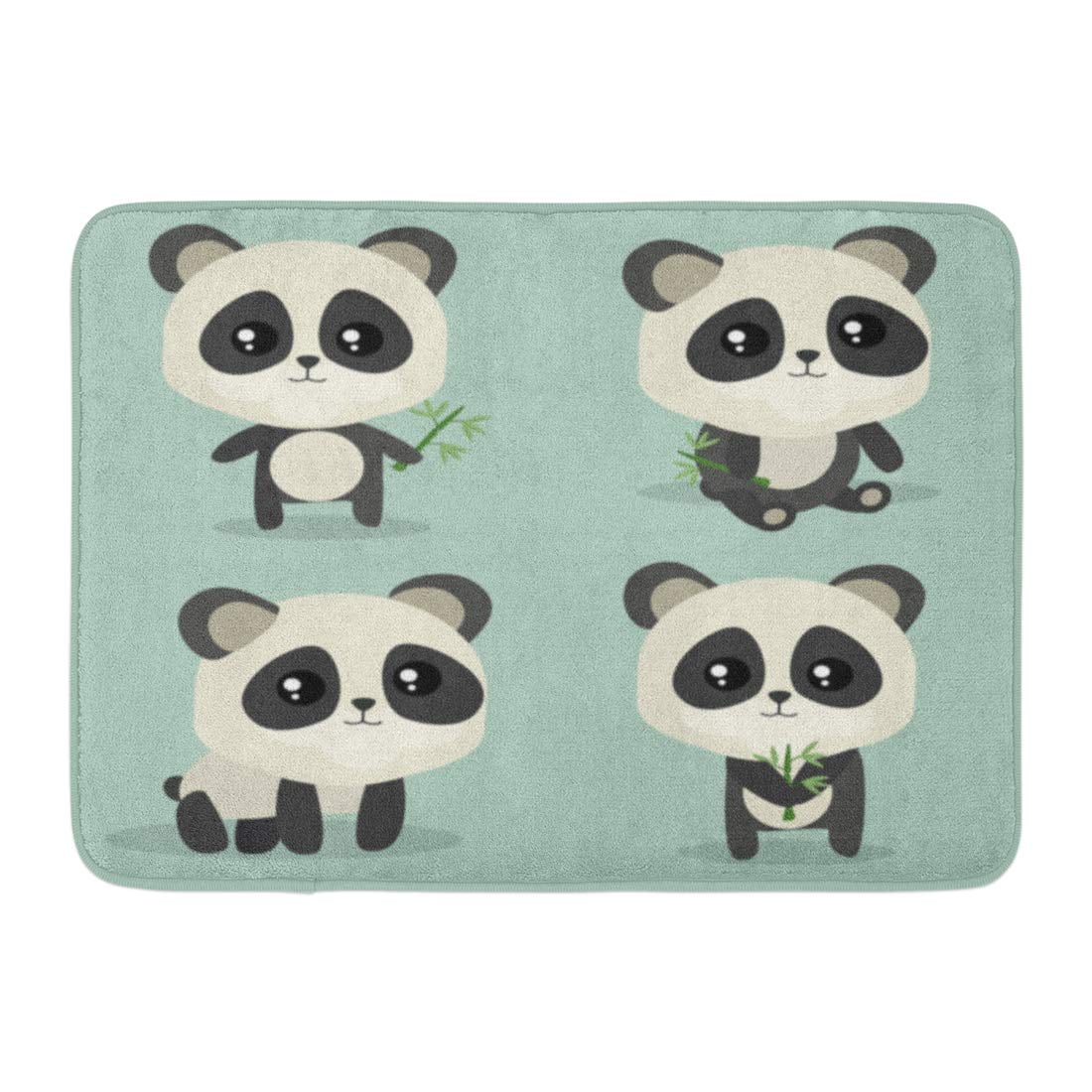 GODPOK Baby Black Animal Panda Bear Cute Green Jungle Bamboo Rug ...