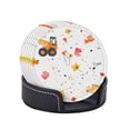 6-Piece Set Of Round Coasters Water-Resistant Leather Double-Sided Non ...