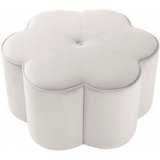 Meridian Furniture Daisy Flower Shaped Cream Velvet Ottoman - Walmart.com