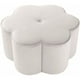 Meridian Furniture Daisy Flower Shaped Cream Velvet Ottoman - Walmart.com