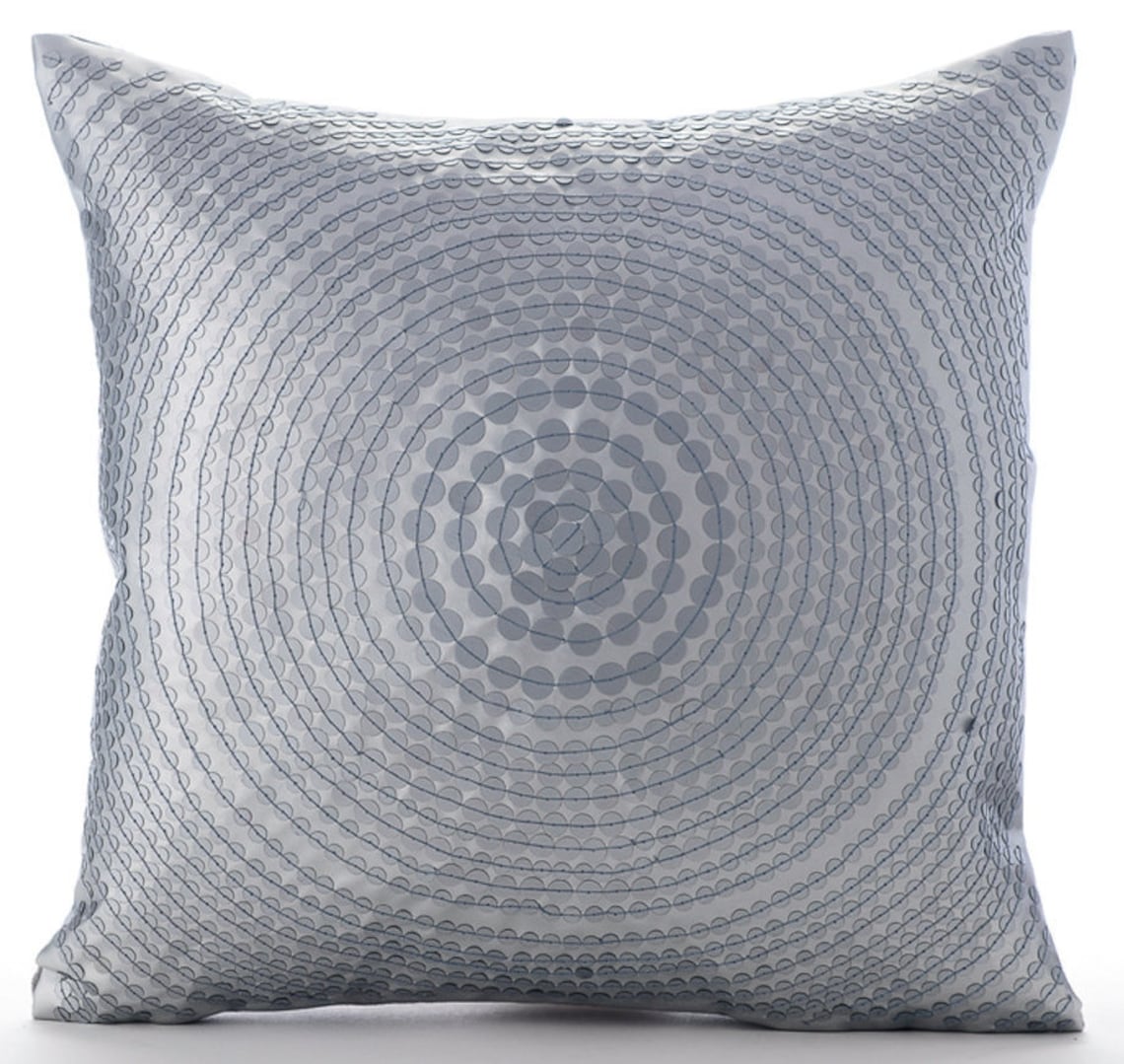 Custom Pillow Case, Silver Pillow Shams, Metallic Sequins Spiral Club ...