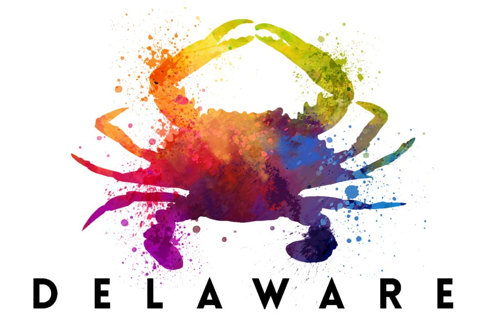 Delaware Blue Crab Abstract Watercolor 24x36 Giclee Gallery Art delaware-blue-crab-abstract-watercolor-24x36-giclee-gallery-art
