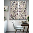 Floral Sheer Curtains 2 Panels Set Ethnic Flower Paisley Feather Brown ...
