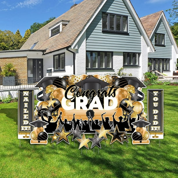 Victory Store Gold Congrats Grad 36" x 72" Graduation Party Sign 22768 ...