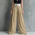Aimik Women's High Waist Pleated Wide Leg Pants with Belt Loose Casual ...