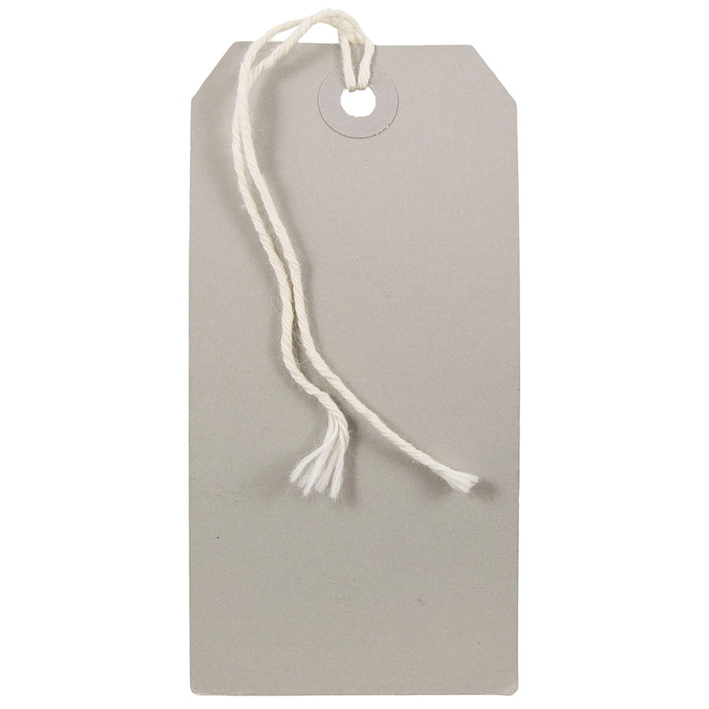 JAM Medium Gray Paper Gift Tags, with String 4.75" x 2.37" x 2" (10 ...