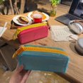 Blue & Yellow Zipper Dopamine Pencil Pouch – Minimalist Upright ...