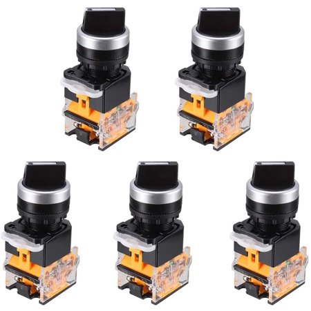 5pcs Latching Lock 2 Positions Rotary Selector Select Switch DPST 380V ...