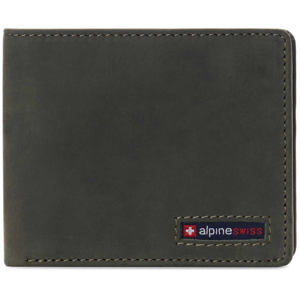 Alpine Swiss - Alpine Swiss Mens Leather RFID Bifold Wallet 2 ID ...