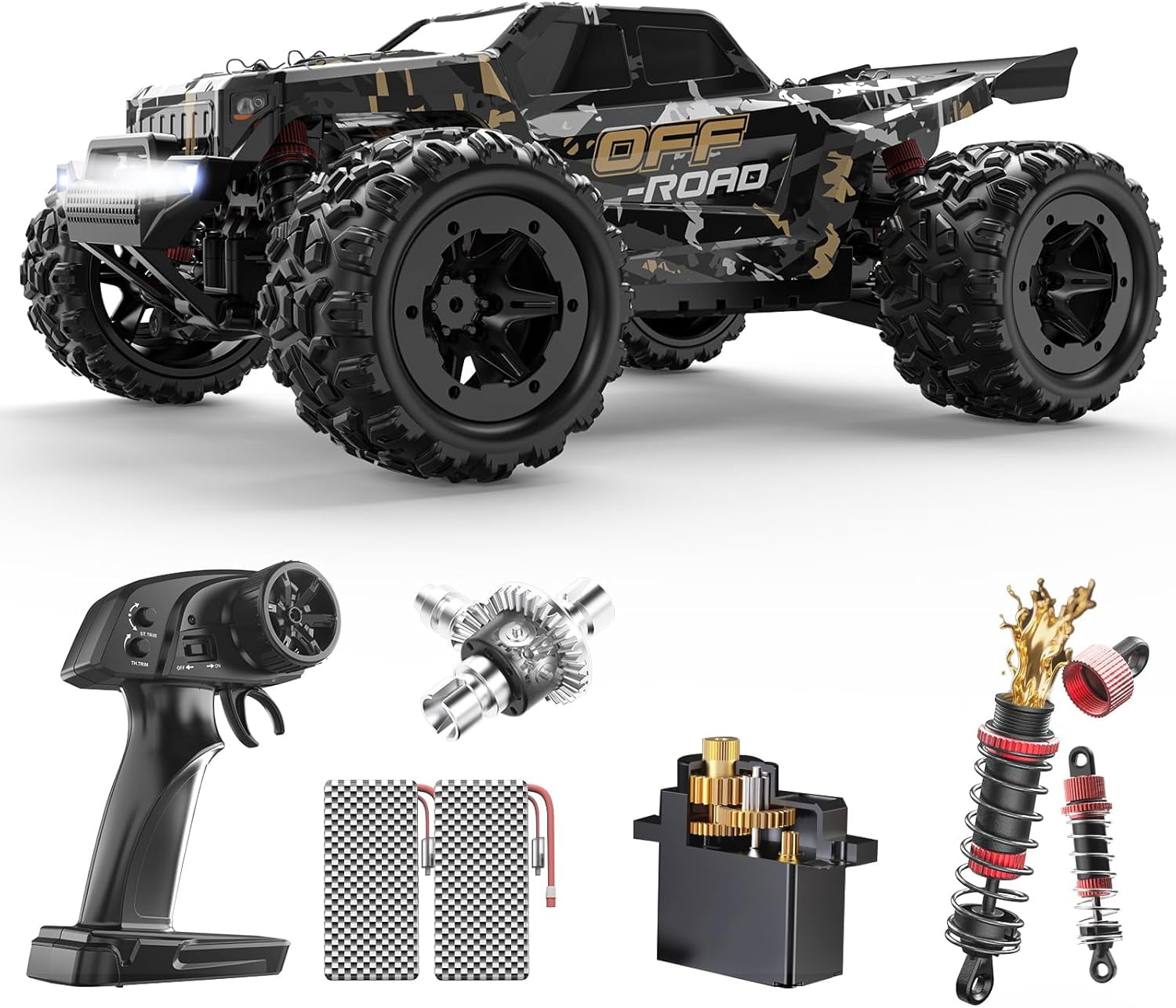 DEERC 9309E 1/16 All Terrain Fast RC Car for Adults, 40KPH 4WD Electric ...