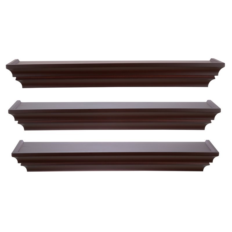 kieragrace Madison Contoured Floating Wall Shelf Espresso 24Inch Set of ...