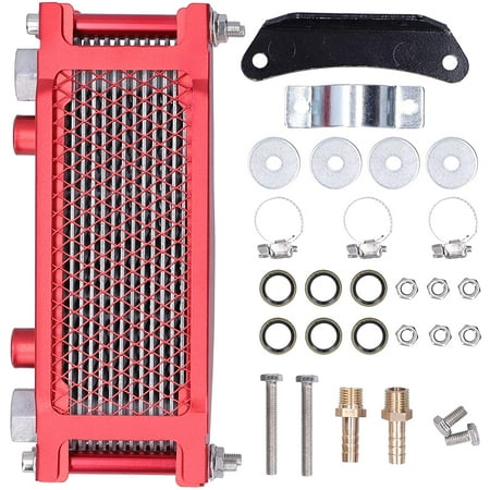 Motorcycle Radiator,Engine Oil Cooler Kit Oil Cooling System Universal ...