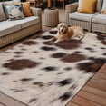 Brown Fur Texture Outdoor Rug 5x7 ft Country Farm Animal Classic White ...