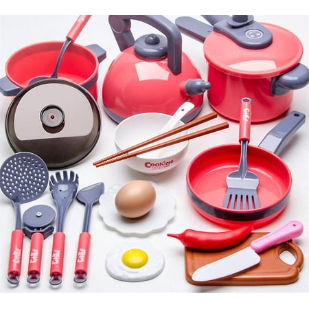 20 Piece Kids Kitchen Set Toys Food Cooking Cookware Accessories ...