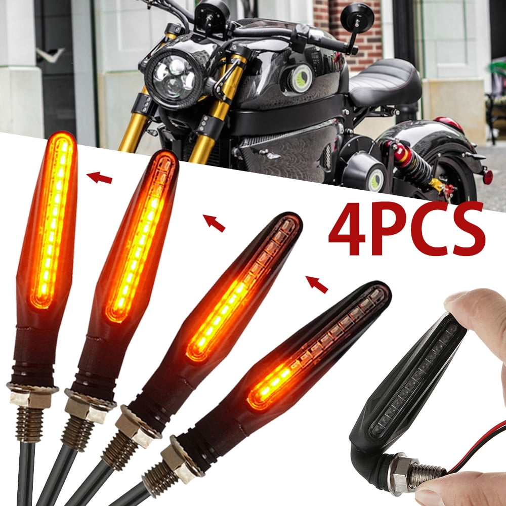 ODOMY 4PCS 12 LED Motorcycle Rear Front Turn Signal Light Sequential ...