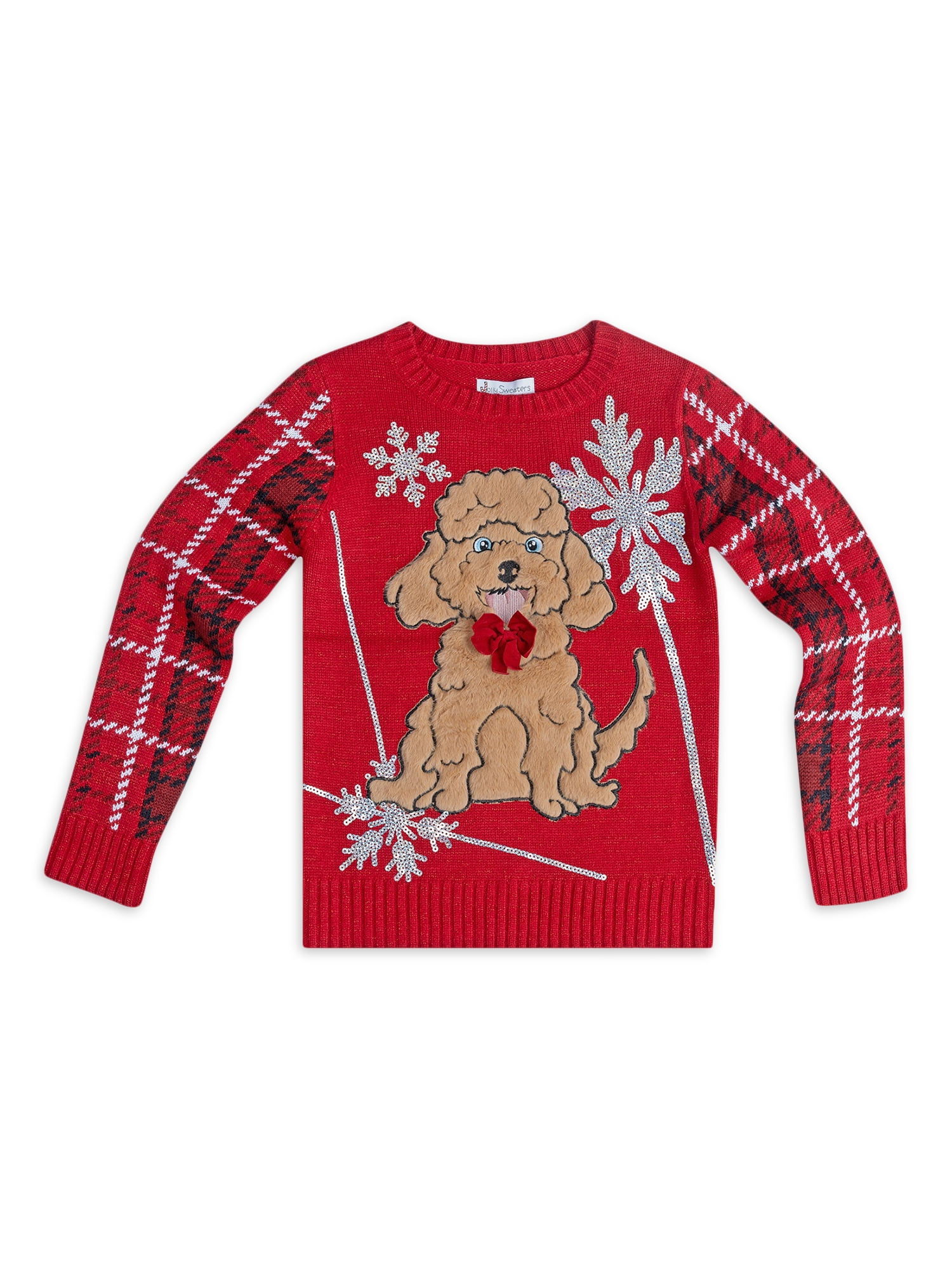 Jolly Sweaters Girls Christmas Long Sleeve Crew Neck Pullover Sweater ...