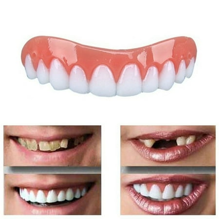 SHTKUYING 1Pcs Silicone Upper False Teeth Perfect Laugh Veneers ...