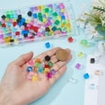 1 Box 17 Colors 170Pcs Acrylic Cube Beads No Hole Resin Square Ice ...