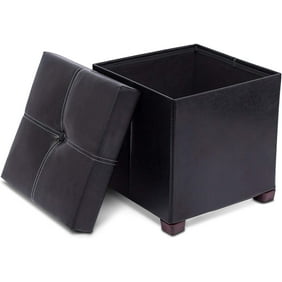 Sorbus Storage Ottoman Foldable/Collapsible with Lid Cover - Walmart ...