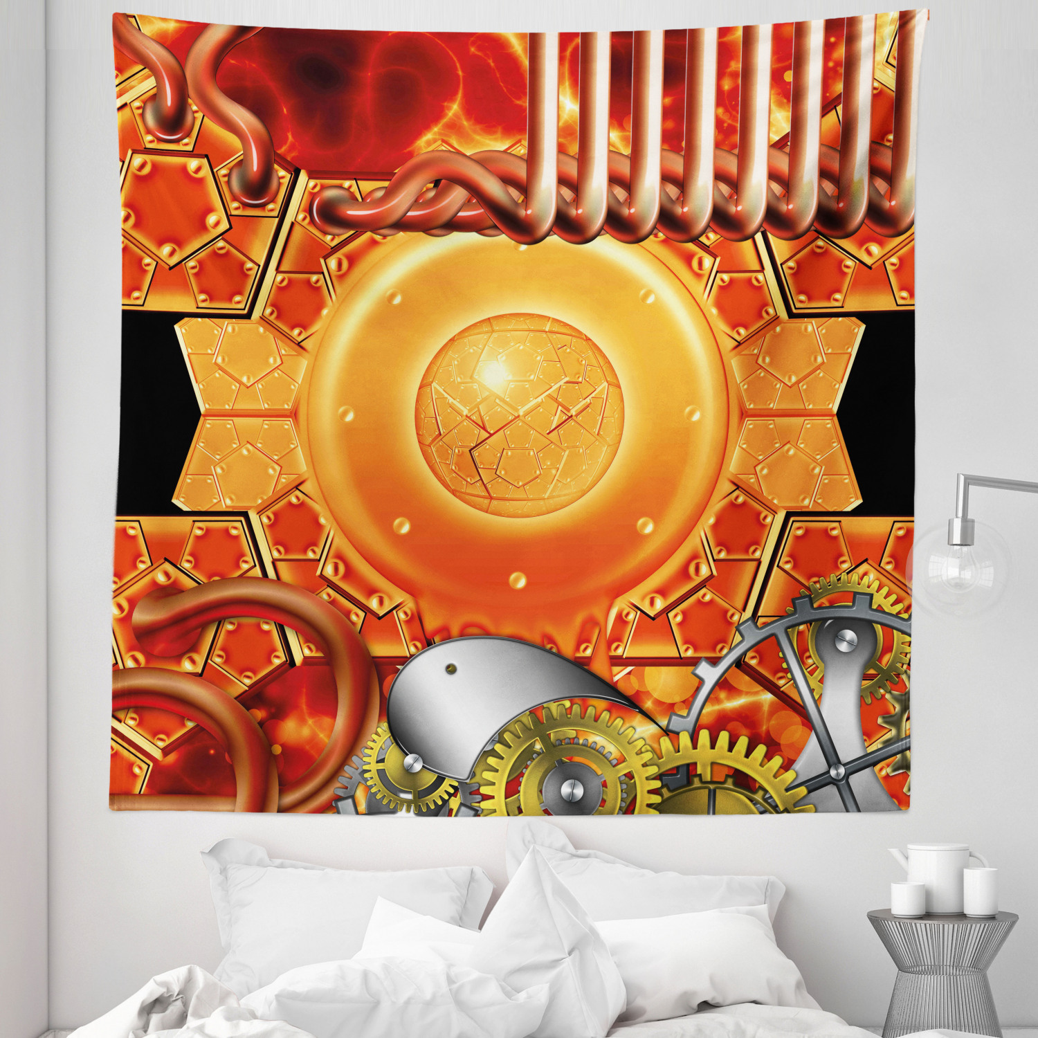 Steampunk Tapestry, Steampunk Retro Mechanism Antique Engine Gear ...