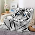3D Tiger blanket Super Soft For Spring Autumn Modern Line Art Sherpa ...