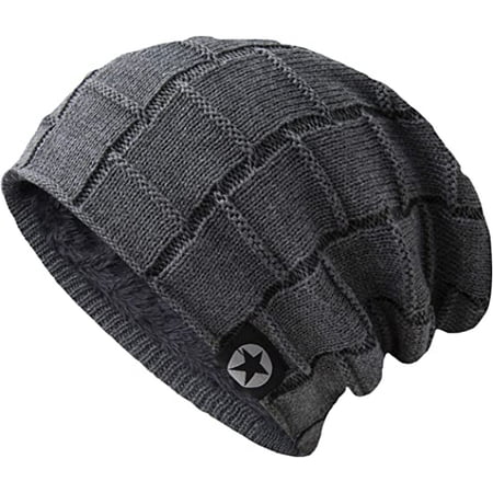 JOYWEI Winter Knit Warm Hat Thick Soft Stretch Slouchy Beanie Skully ...