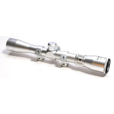 Hammers 22 Rifle Scope 4X20 with Dovetail Ring Polished Silver Chrome ...