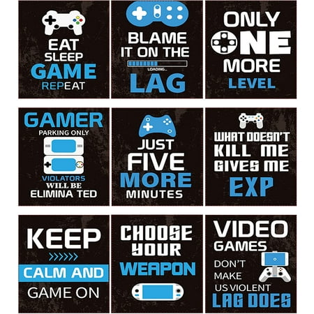9 Pieces Video Game Wall Art Prints Gaming Wall Decor Posters ...