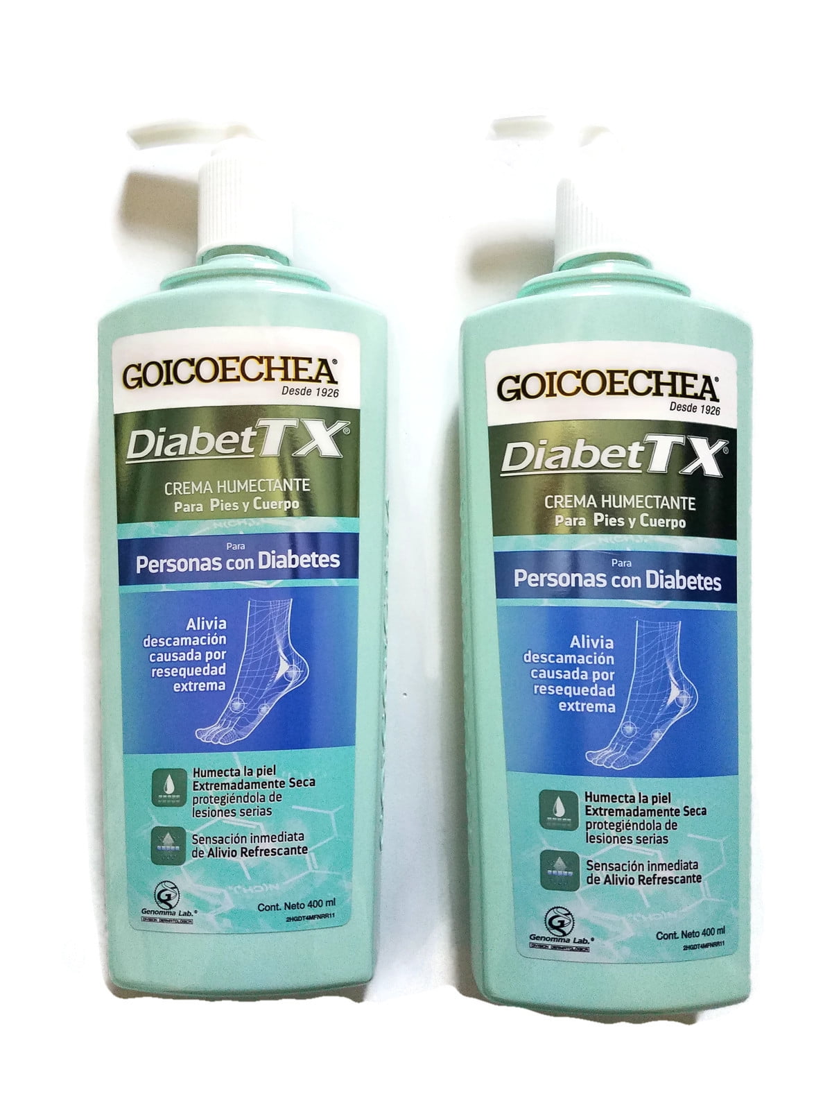 2 PK. Goicoechea Diabet TX Para Pies y Todo el Cuerpo Set of 2 bottles ...
